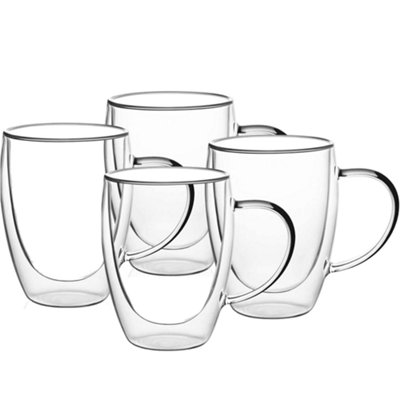 HAUSOWN Double Walled Glasses Heat Resistant, Insulated, Modern Design ...
