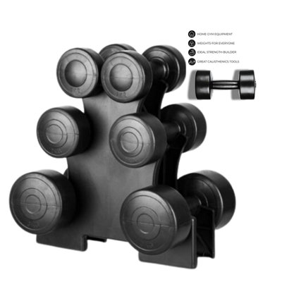 Hausown Dumbbell Set Carry Rack Hand Weights for Men & Women 1kg, 2kg ...