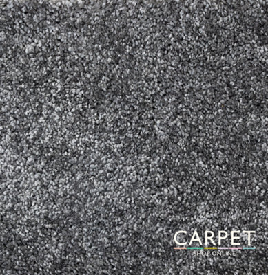 Havana Iron Ash Grey Saxony Carpet 5m x 4m