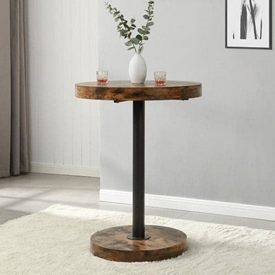 Havana Rustic Oak Wooden Bar Table With 2 Brooks Grey Stools