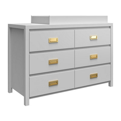 Haven 6 Drawer Dresser with Changing Topper Dove Grey