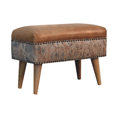 Haven Durrie Buffalo Leather Footstool