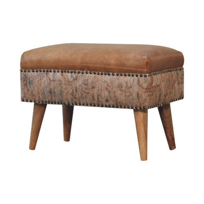 Haven Durrie Buffalo Leather Footstool
