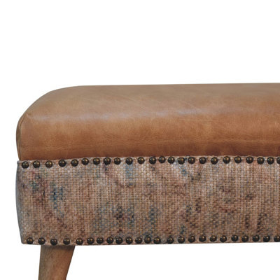 Haven Durrie Buffalo Leather Footstool