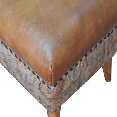 Haven Durrie Buffalo Leather Footstool