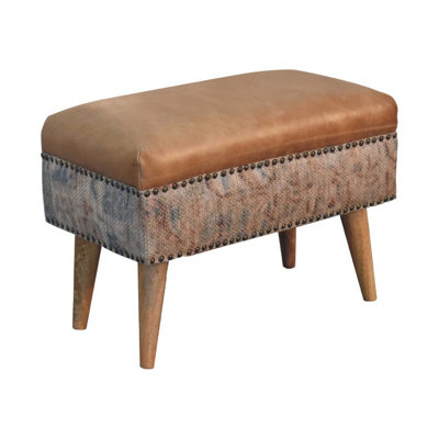 Haven Durrie Buffalo Leather Footstool