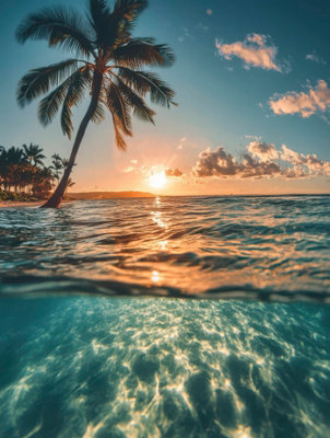 Hawaii Sunset Beach Landscape With Ocean View Shower Panel - Large ...