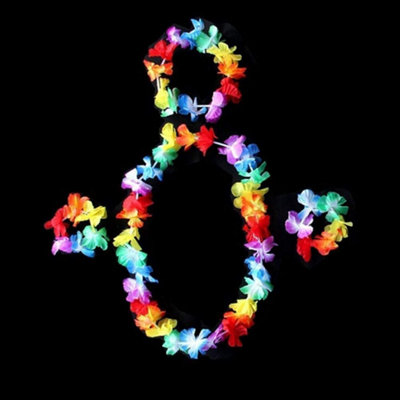 Buy Hawaiian Flower Lei Necklace Garland Colourful Beach Theme Fancy ...