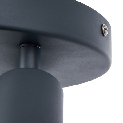 Hawkins - Charcoal 3 Way Adjustable Round Ceiling Spotlight