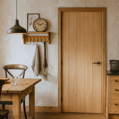 Hawthorne Killarney Internal Unfinished Oak Veneer Fire Door with solid ...