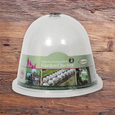 Haxnicks 2 x King size Victorian Bell Garden Cloche Plastic Plant ...