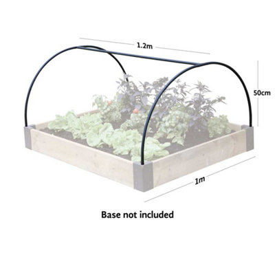 Haxnicks Raised Bed Frame 1.2m x 1m x 50cm Powder-Coated Steel Sturdy ...
