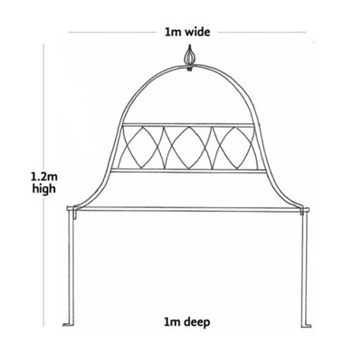 Haxnicks Square Ornamental Plant Support Frame 1m x 1m x 1.2m ...