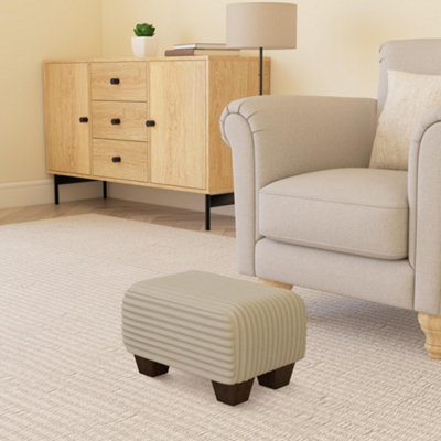 Hayden storage footstool Gun Metal Corner Leg - Plush Velvet - Jet Black