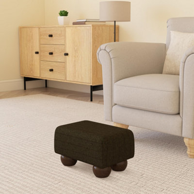 Hayden storage footstool Mahogany Wood Contemporary Leg - Plush Velvet ...