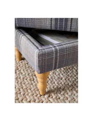Hayden storage footstool Natural Square Tapered Leg - Italian Leather ...