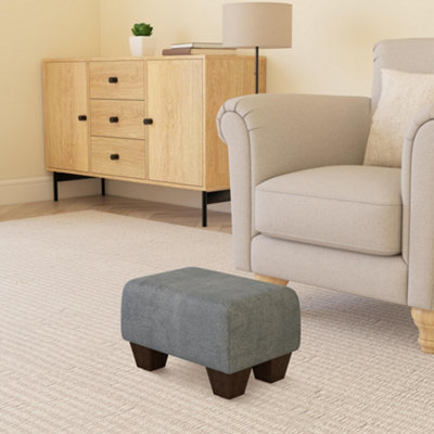 Hayden storage footstool Natural Wood Contemporary Leg - Plush Velvet ...