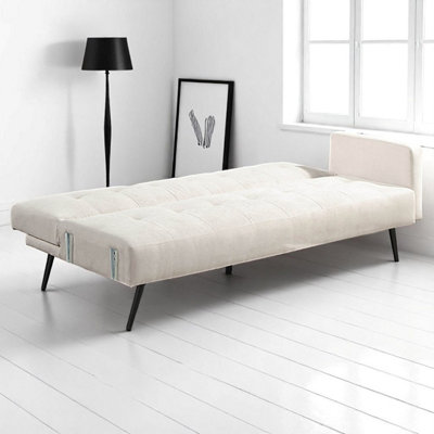 Hayle Fabric Modern 3 Seater Clic Clac Folding Sofa Bed - Natural