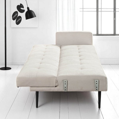 Hayle Fabric Modern 3 Seater Clic Clac Folding Sofa Bed - Natural