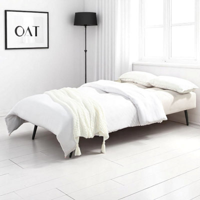 Hayle Fabric Modern 3 Seater Clic Clac Folding Sofa Bed - Natural