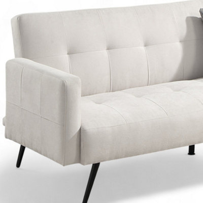 Hayle Fabric Modern 3 Seater Clic Clac Folding Sofa Bed - Natural