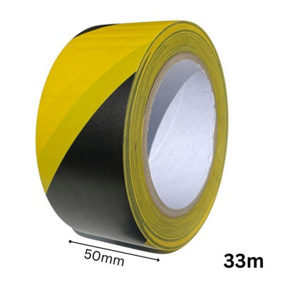 Hazard Warning Marking Tape Heavy Duty Lane Mark Roll Yellow/Black ...