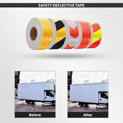 Hazard Warning Reflective Safety Tape Yellow High Intensity Tape for Vehicles Car Trailers Night ...