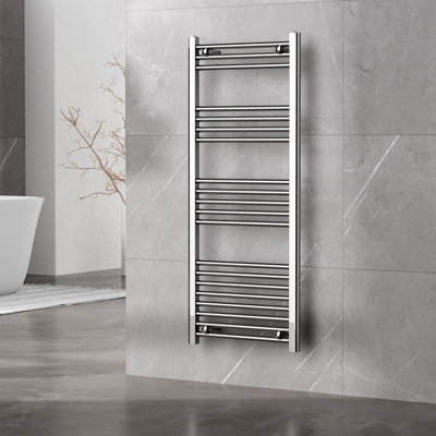 Haze Chrome Straight Ladder Heated Towel Rail (H)1200x(W)500 | DIY at B&Q