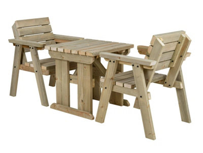 Hazels companion table and chairs set, wooden outdoor dining set ...
