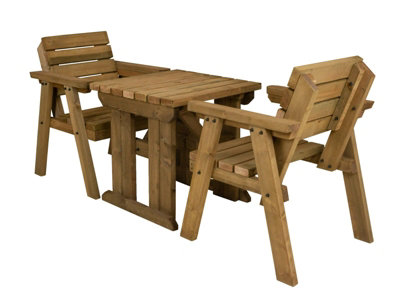 Hazels companion table and chairs set, wooden outdoor dining set ...