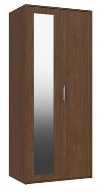 Hazlemere 2 Door Robe with Mirror - Walnut on Express Delivery and ...