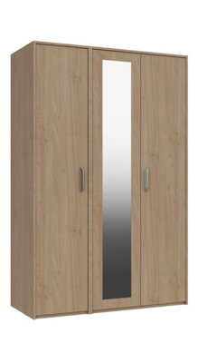 Hazlemere 3 Door Robe with Mirror - Oak on Express Delivery and Ready ...