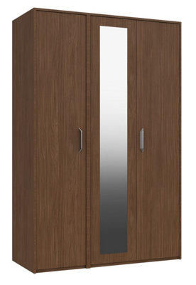 Hazlemere 3 Door Robe with Mirror - Walnut on Express Delivery and ...