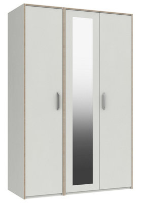 Hazlemere 3 Door Robe with Mirror - White with Oak Edging on Express ...