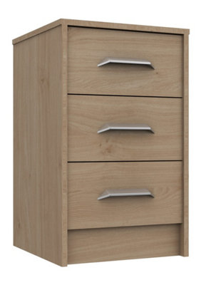 Hazlemere 3 Drawer Bedside Chest - Oak on Express Delivery and Ready ...