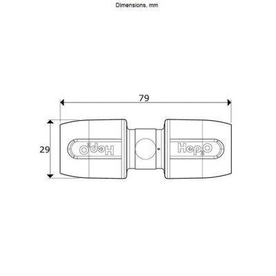 HD1/15W Hep2O Straight Connector PB White 15mm
