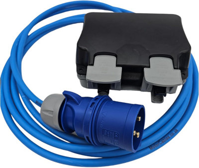HDIUK - (10 Metres) 32 Amp Plug to Twin 13A RCD Protected IP66 Outdoor ...