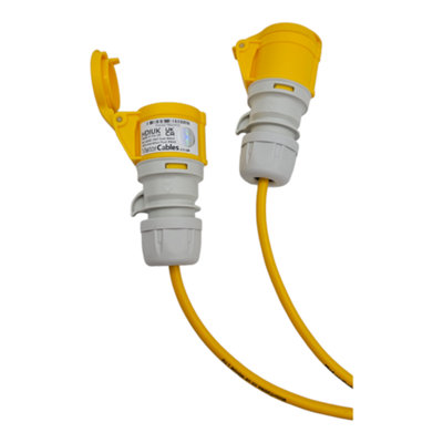HDIUK 110V 16A Site Power Splitter, 16A Yellow CEE Plug to 2 x 16A CEE ...