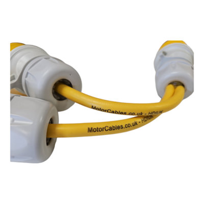 HDIUK 110V 2-Way Site Splitter, Yellow CEE Power Plug to 2 x CEE ...