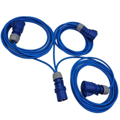 HDIUK - 16 Amp 3-Way 230V Power Distribution Splitter 3 x 15 Metres ...