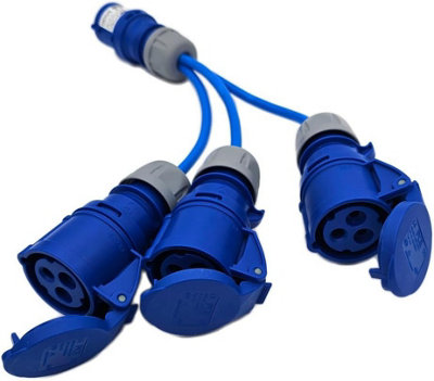 HDIUK - 16 Amp 3-Way 230V Power Distribution Splitter 3 x 15 Metres