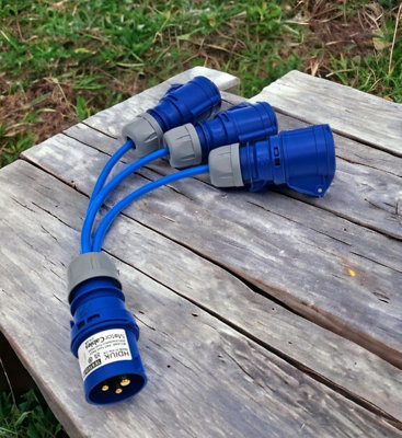 HDIUK - 16 Amp 3-Way 230V Power Distribution Splitter 3 x 15 Metres
