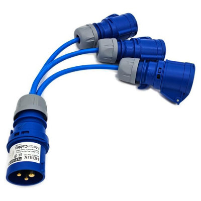 HDIUK - 16 Amp 3-Way 230V Power Distribution Splitter