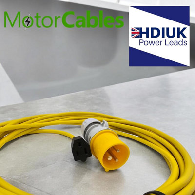 HDIUK - 16A CEE 110V Yellow Connector to USA American Nema Socket Lead ...