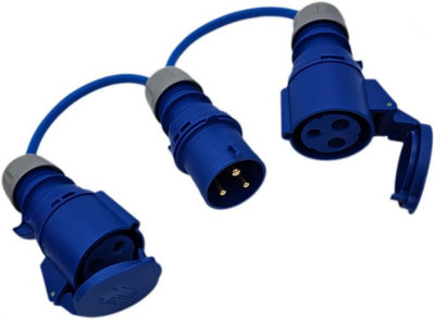 HDIUK - 32 Amp Two-Way 230V Power Distribution Fly Lead Splitter