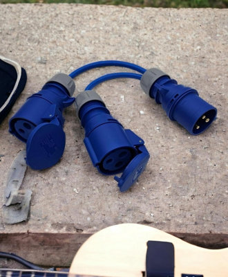 HDIUK - 32 Amp Two-Way 230V Power Distribution Fly Lead Splitter