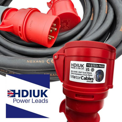 HDIUK - 415V 16 Amp 3-Phase Professional Extension Lead Featuring ...