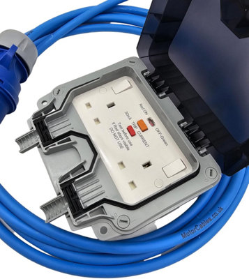 HDIUK - (5 Metres) 16 Amp Plug to Twin 13A RCD Protected IP66 Outdoor ...