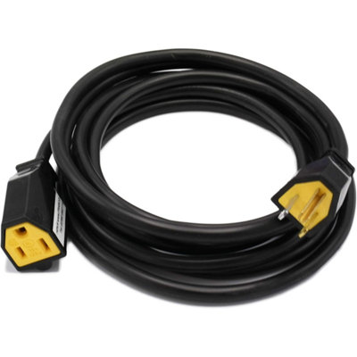 HDIUK North American USA Mains Extension Lead 3 Wire NEMA 5-15 Black ...