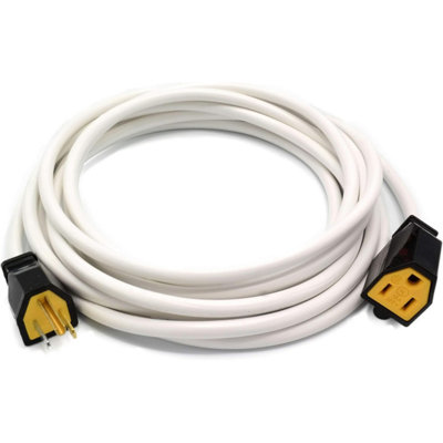HDIUK North American USA Mains Extension Lead 3 Wire NEMA 5-15 white ...
